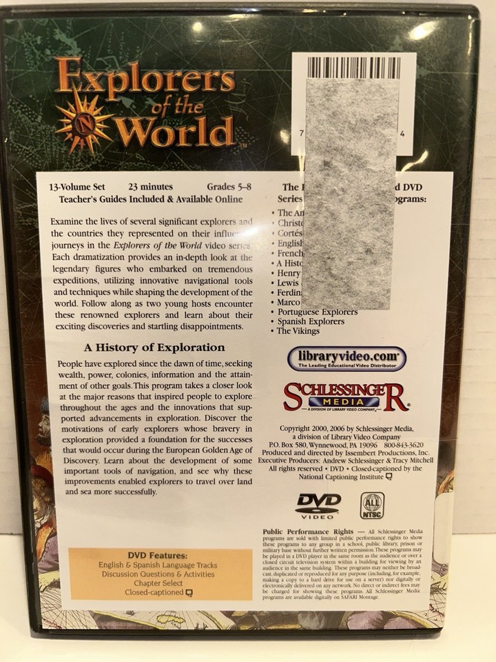 DVD Explorers Of The World: A History Of Exploration Gr 5-8 ExLibrary ...