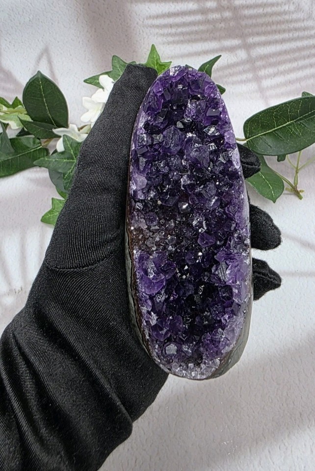 AAA Grade Natural Amethyst Geode Cluster, Polished Sides, Uruguay Deep ...