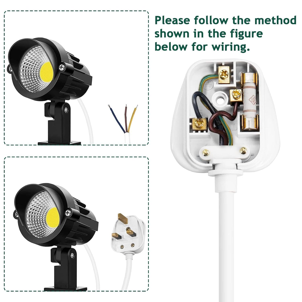 UK Plugs with 13 AMP Fused, 3 Pin Mains Plug with Cord Grip Rewireable ...