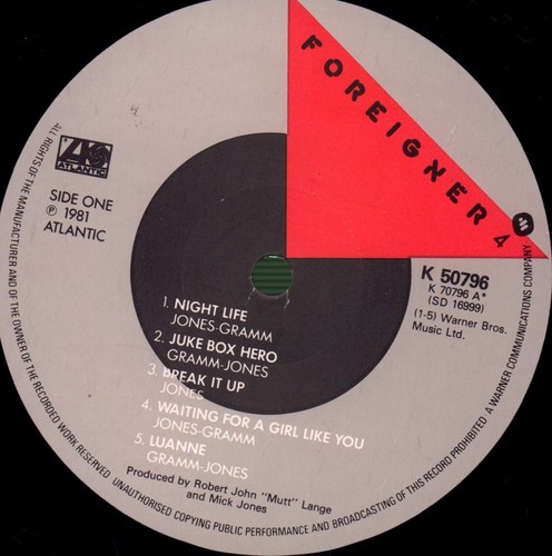 Foreigner 4 LP vinyl UK Atlantic 1981 in info stickered sleeve with ...