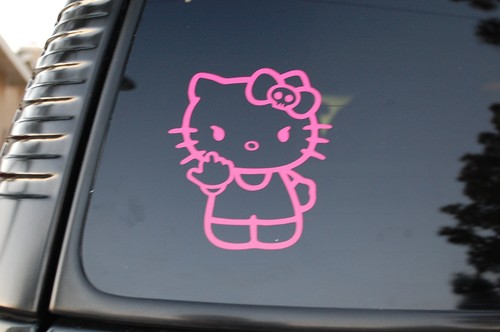 Hello Kitty Funny Middle Finger Pink Vinyl Sticker Decal (V35) | eBay