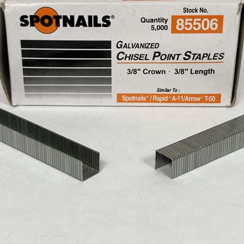 2-Box (10,000) Spotnails 85506 3/8" Staples Fits Arrow T50 Rapid A-11 3 ...