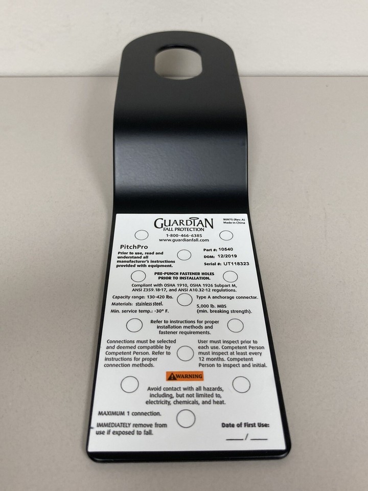 Guardian 10540 Fall Protection Pitch Pro Anchorage Connector Steel ...