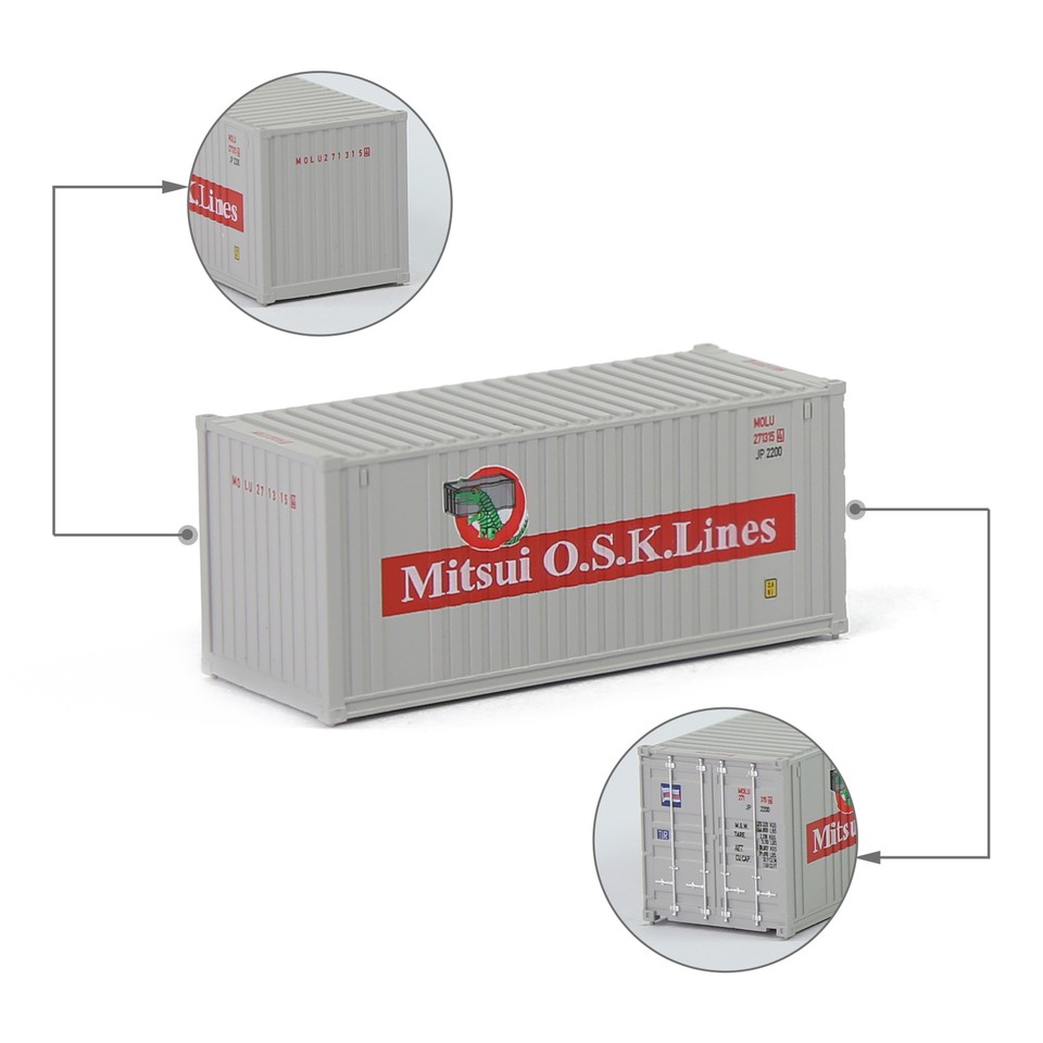 1pc N Scale 1:160 20ft Shipping Container 20' Cargo Box with Magnets ...