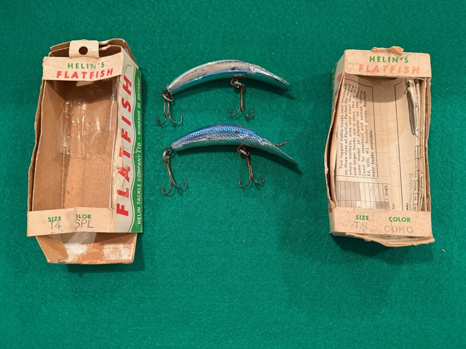 2 Helin’s Flatfish T4 Vintage Fishing Lures in Boxes | eBay