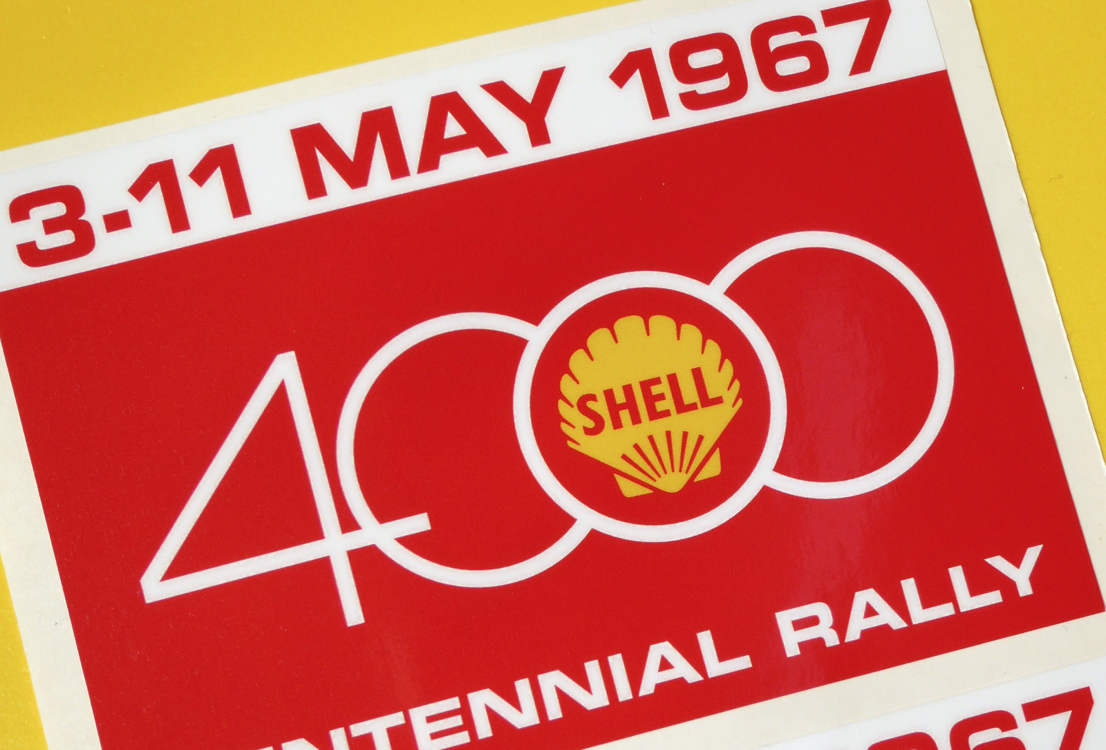SHELL 4000 RALLY Classic Car COMPETITOR 1967 Race sticker MINI COOPER ...