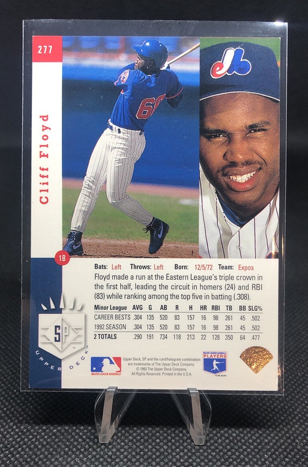 1993 SP Baseball Foil Rookie Card #277 Cliff Floyd RC Montreal Expos NM ...