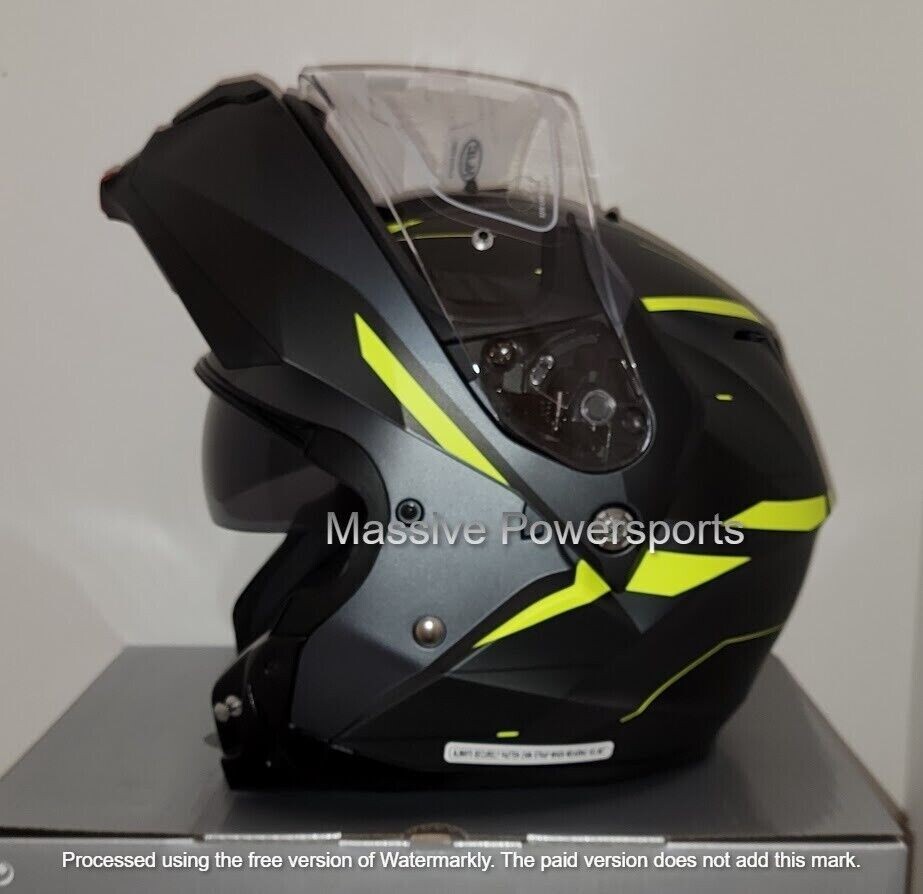 HJC C91 Modular Sunscreen Motorcycle Helmet Karan HI-VIZ Yellow XXXL 3X ...