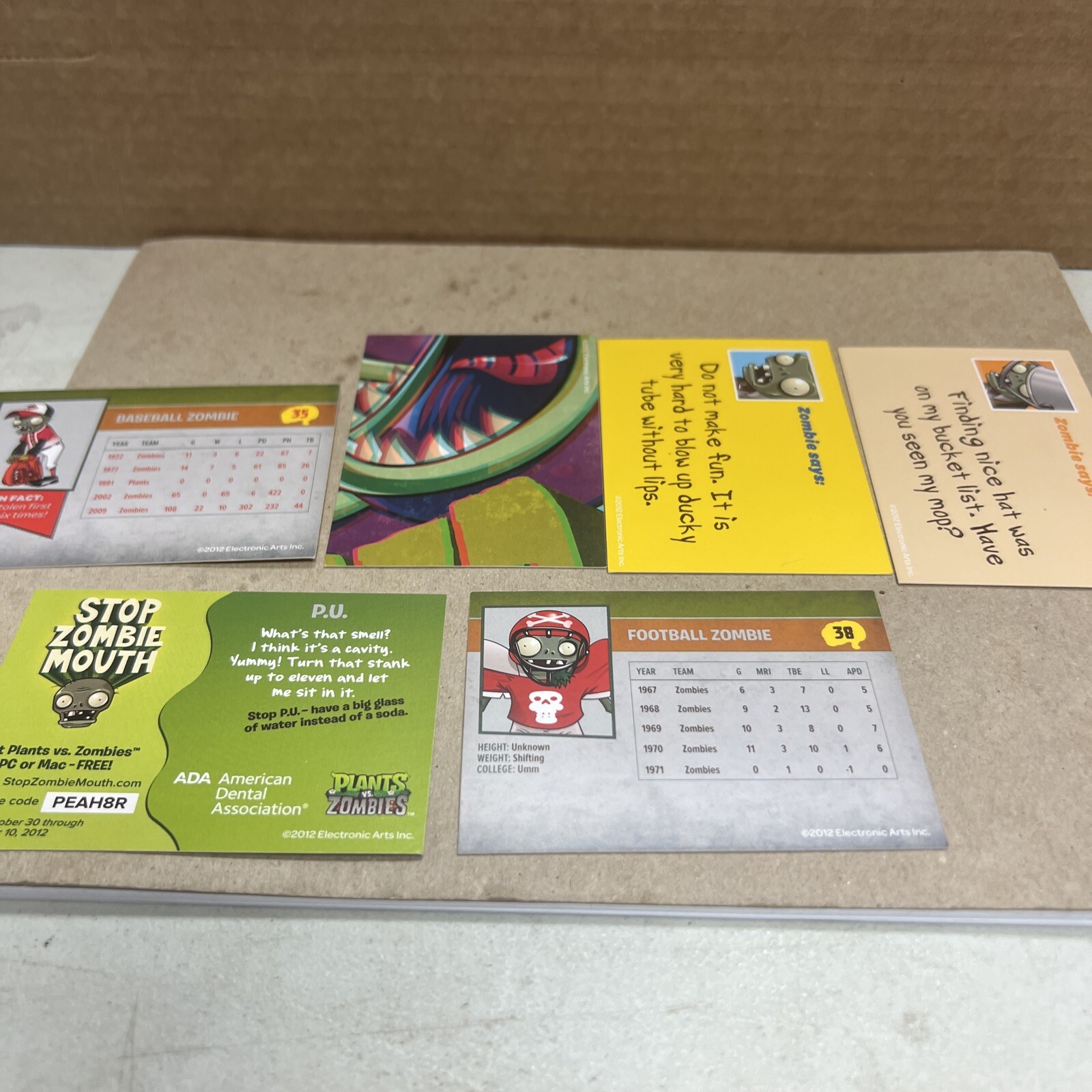 ZOMBIE Plants Vs. Zombies Trading Card Electronic Arts Lot 6 Cards | eBay