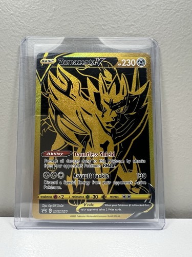 Pokémon TCG Zamazenta V SWSH077 Gold SWSH ETB Promo Holo Rare | eBay