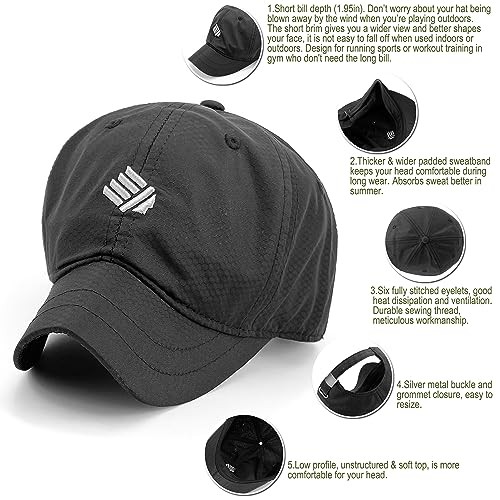 Sport Logo Short Bill Baseball Caps for Women Quick Dry Mens ...