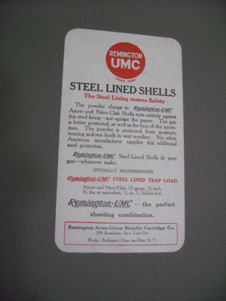 Original Remington UMC Steel Lined Shells Trap Score card | eBay