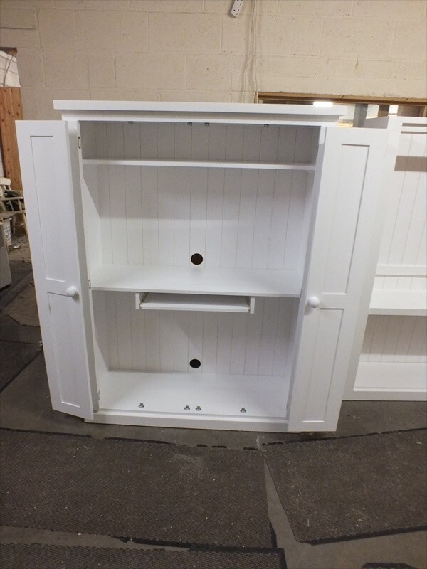 BUCKINGHAM PAINTED HIDEAWAY COMPUTER CUPBOARD BIFOLD DOORS, BESPOKE ...