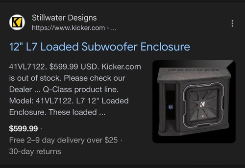 kicker l7 12 subwoofer box single | eBay