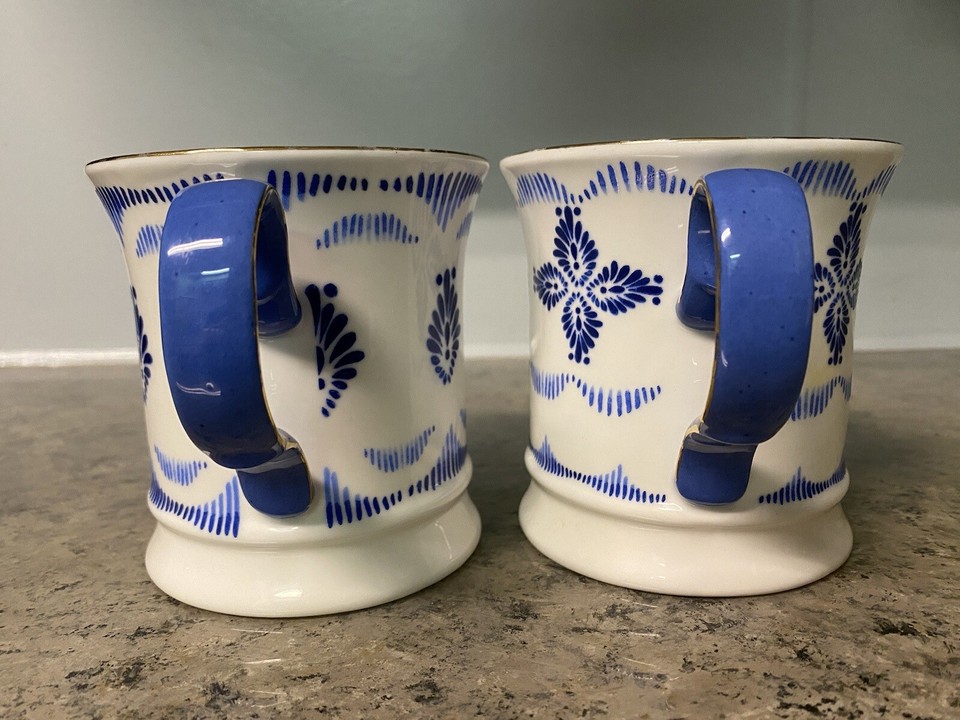 MERITAGE Ceramic Coffee Tea Cup Mug Blue White Gold | eBay