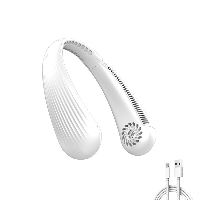 Portable USB Rechargeable Neckband Lazy Neck Hanging Dual Cooling Mini ...