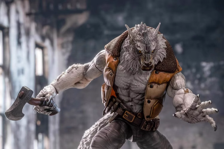 New MU-FP002w 1/12 White Werewolf Veteran William Action Figure Model ...