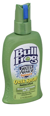 Bull Frog SPF 50 Sunblock Water Armor Sport Quick Spray Sunscreen | eBay