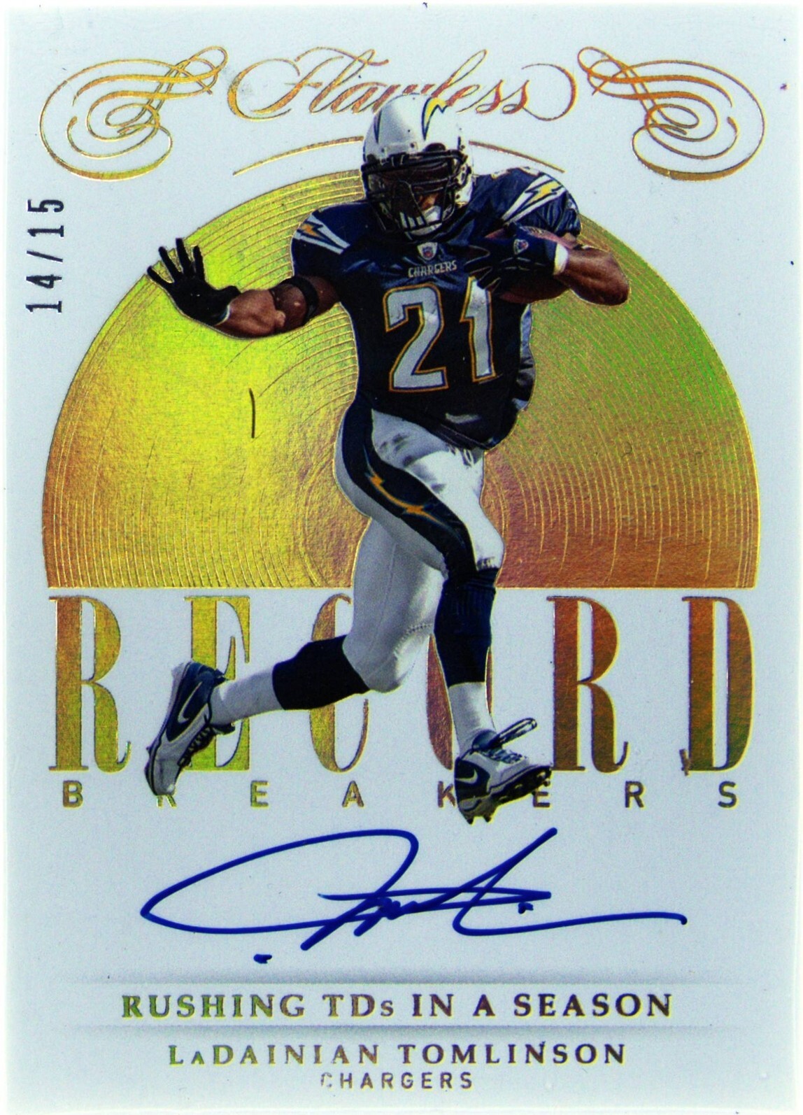 2019 Panini Flawless - Record Breakers LaDainian Tomlinson #RB-LT /15 ...