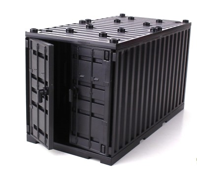 Black Cargo Shipping Container compatible with toy brick building ...