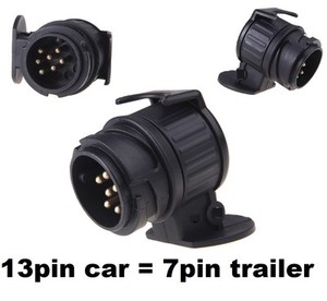 13 pin to 7 pin TRAILER TOWBAR TOWING SOCKET ADAPTOR PLUG CONVERTER ...