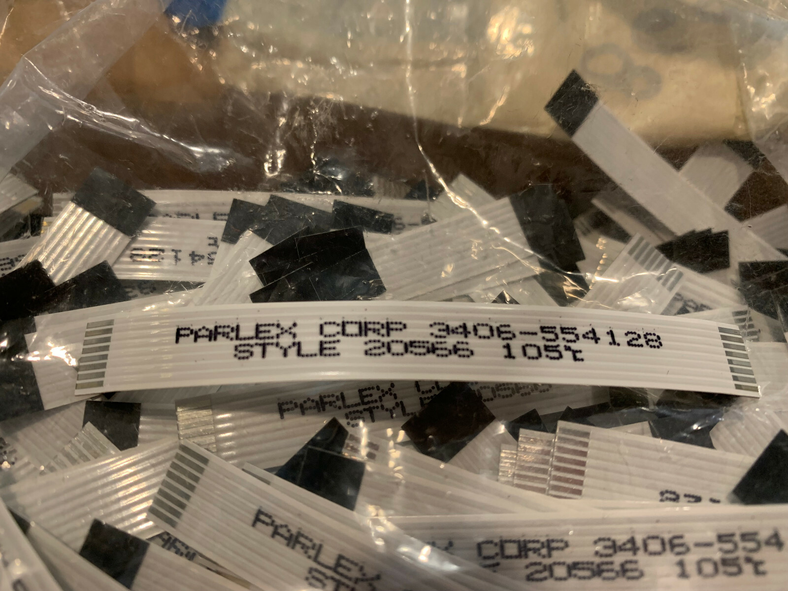 Parlex ribbon cable, FFC, 8pos, 3" long, 1.00mm, 100R8-76B, Approx 700 ...