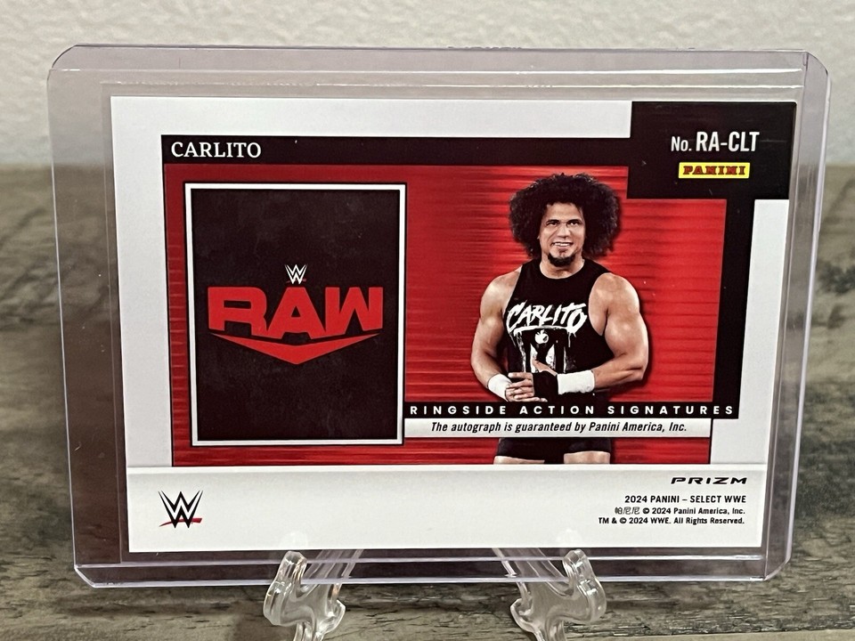 Carlito 2024 Select WWE Autograph Ringside Action Signatures Silver ...
