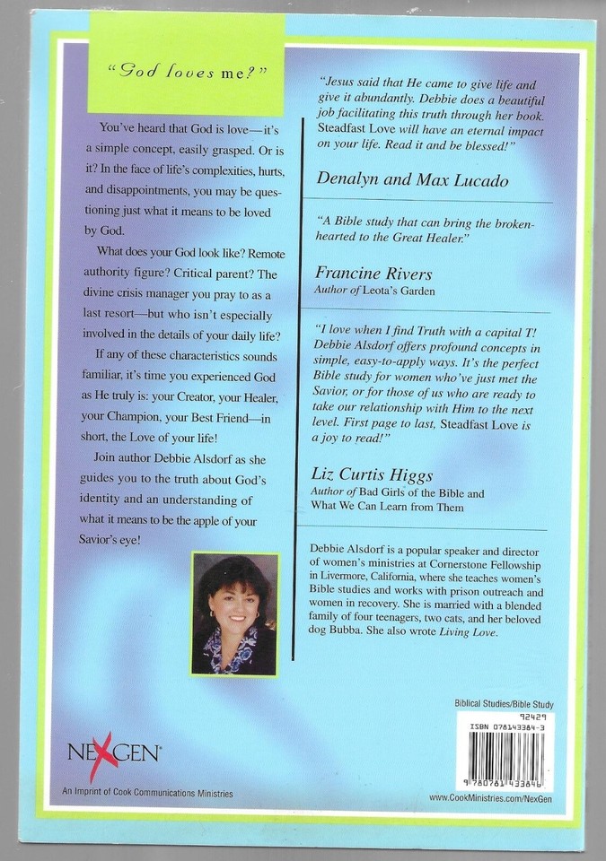 STEADFAST Love, 12 Bible Studies series, Paperback,2000, by Debbie ...