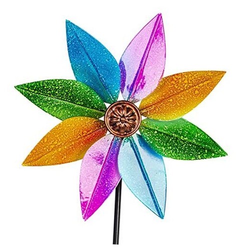 Colorful Wind Spinner 38Inches, Metal Garden Pinwheels for Yard and A ...