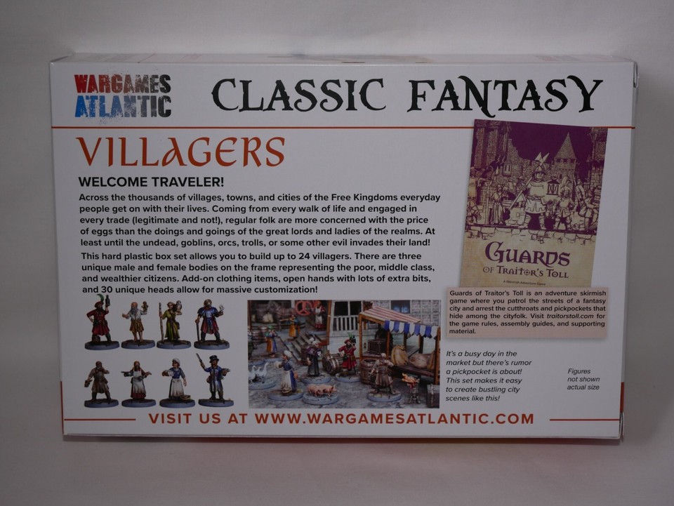 Wargames Atlantic Classic Fantasy 28mm Hard Plastic Villagers Figures ...