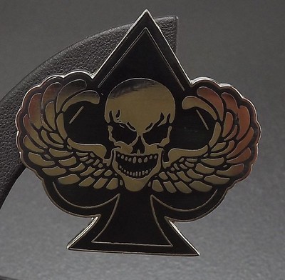 Lapel BRAND NEW WINGED MILITARY DEATH SKULL 1-3/4" Enameled pin back | eBay