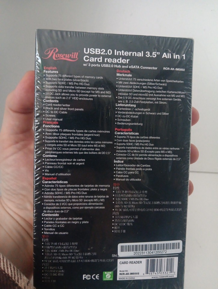 Rosewill USB 2.0 3.5" Internal All in 1 Card Reader *New Unused* | eBay