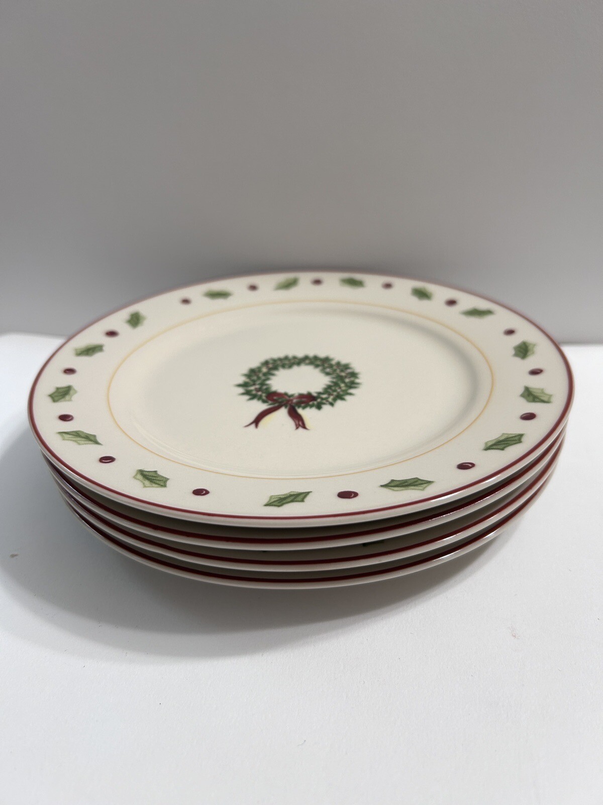 Set of 4 Merry Brite Holiday Home Collection Salad Plate Christmas ...