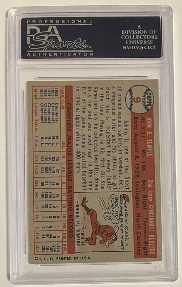 1957 Topps Johnny Temple #9 PSA 6 | eBay