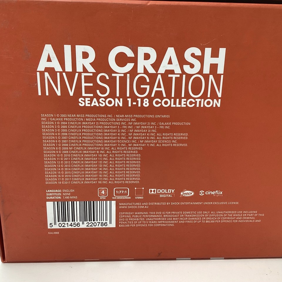 Air Crash Investigation Season 1-18 Complete DVD Box Set AP#568 | eBay ...