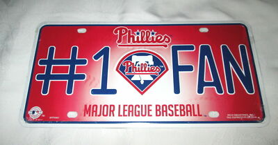PHILADELPHIA PHILLIES #1 FAN EMBOSSED METAL LICENSE PLATE #03 - NEW | eBay