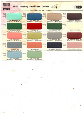 1956 1957 FORD FAIRLANE RANCHERO CUSTOM VICTORIA TRUCKS 57 PAINT CHIPS ...