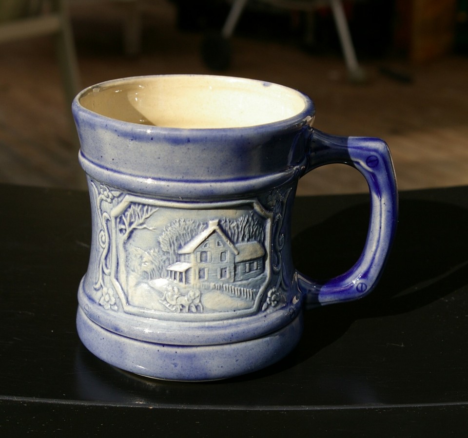 1982 Blue Cast Pottery Mug 3 3/4" Tall by Duncan Enterprises | eBay
