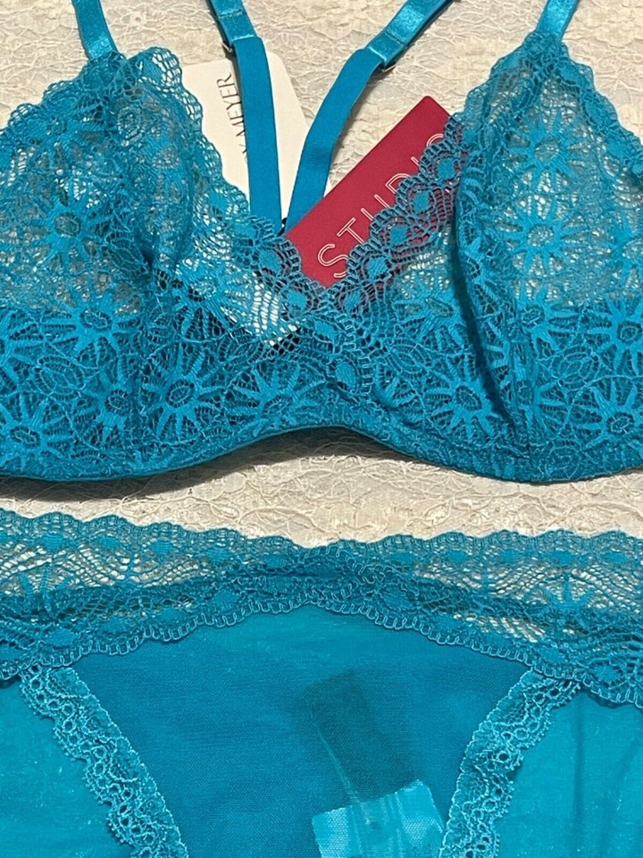 La Perla Studio Antonietta 36B M Underwire Triangle Bra Panty Set Verde ...