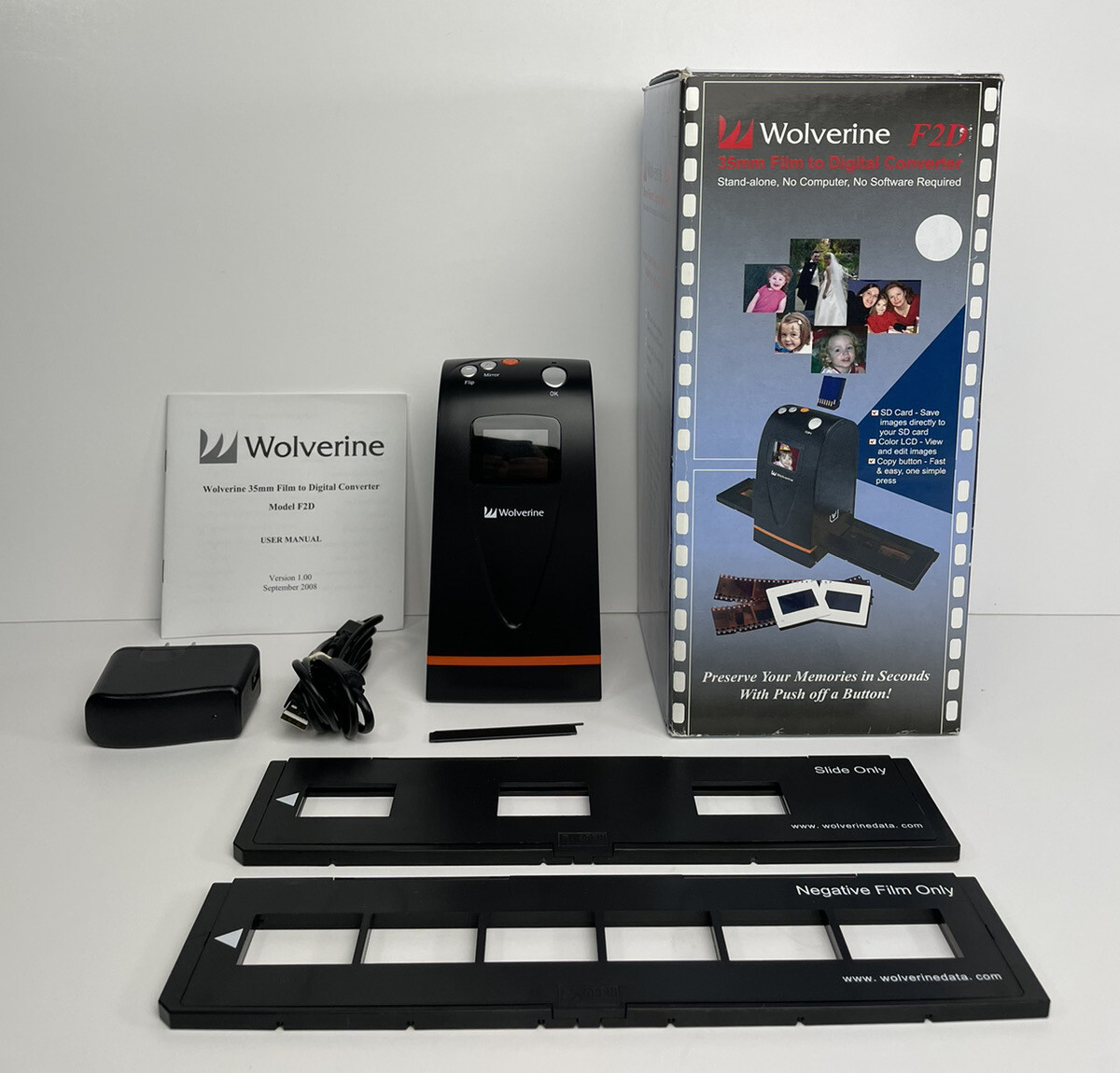 Wolverine F2D 35mm Film to Digital Converter Stand Alone No Software ...
