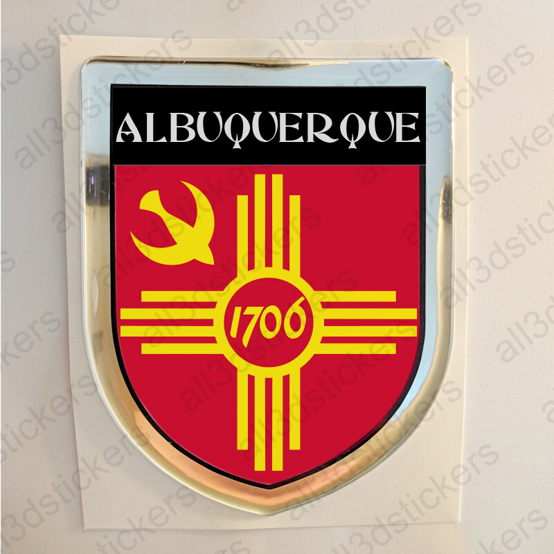 Albuquerque USA Sticker Seal Resin Domed Flag United States 3D Shield ...