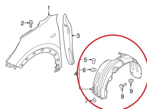 NIRO DE GUARD ASSY-FRONT WHEEL,LH 2016-2022 WAGON 1.6L -GENUINE NEW KIA ...