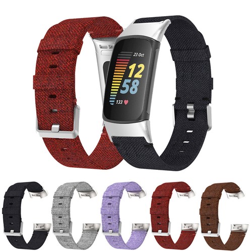 Nylon Canvas Watch Band Soft Strap Band For Fitbit Charge 6 6th Gen ...