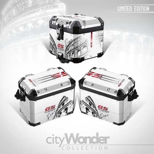 Kit Autocollant Valises Alu 2° Mod pour BMW R 1250 GS Adv Ice Grey Cw ...