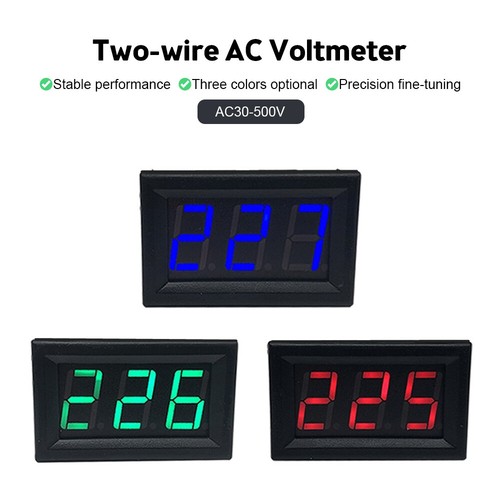 Digital LED Display AC Voltmeter Voltage Guage Meter Panel AC 30V-500V ...