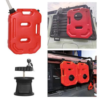 Red 10L Fuel Tank Can Gasoline Pack Gas Container w/Lock Fits JEEP SUV ...