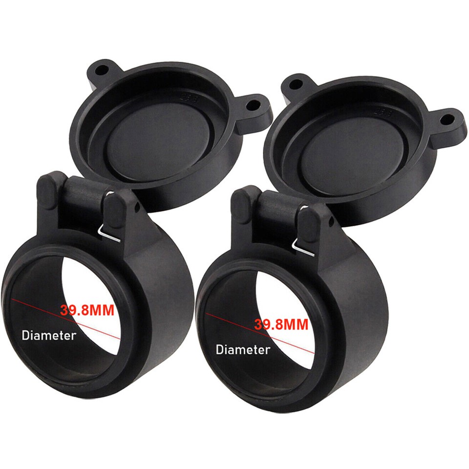 2x For Caliber Flip Up Scope Covers Rifle Scope Protect Objective Cap ...