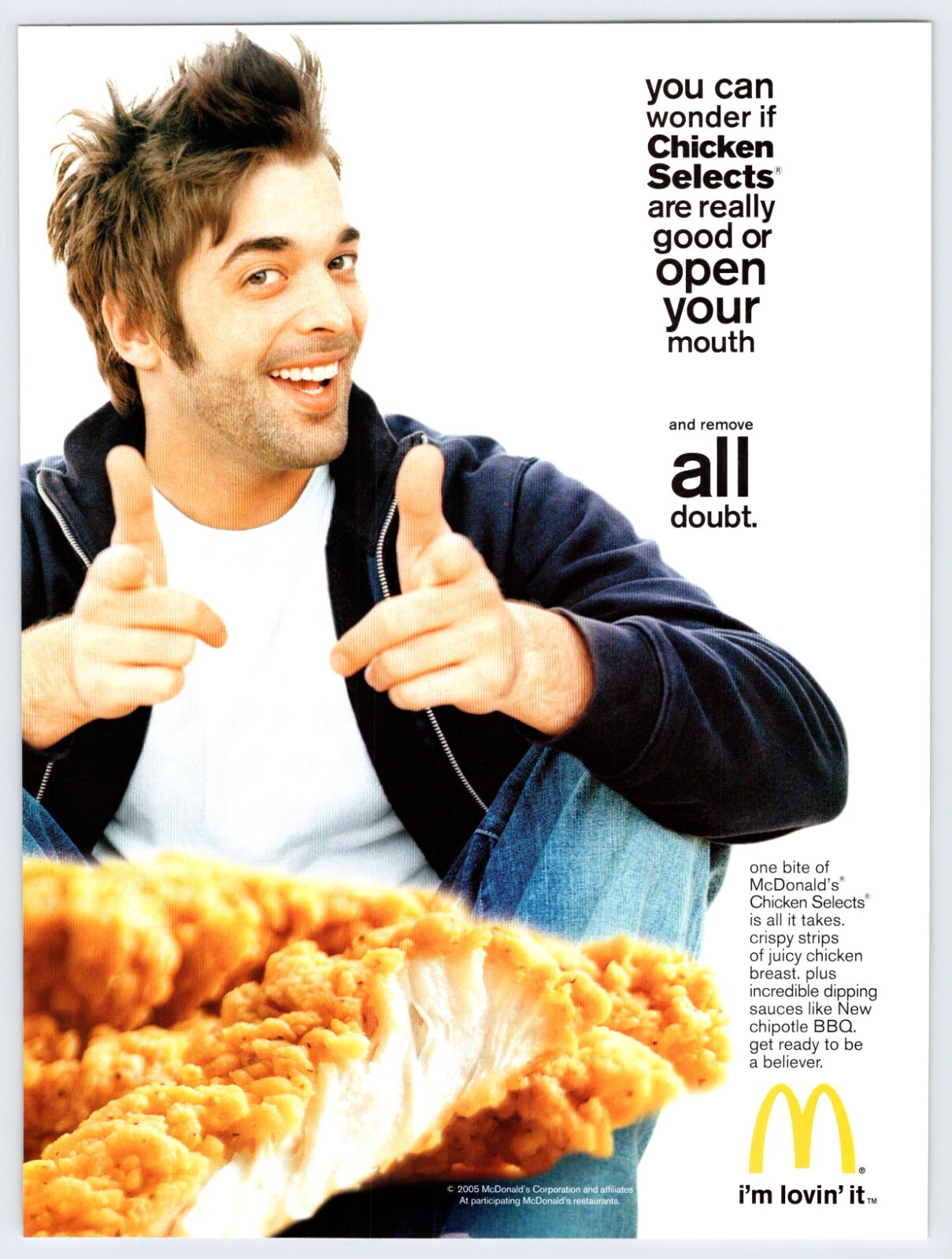 2004 McDONALD'S CHICKEN SELECTS Vintage 8"X10.5" Magazine Ad 2000's ...