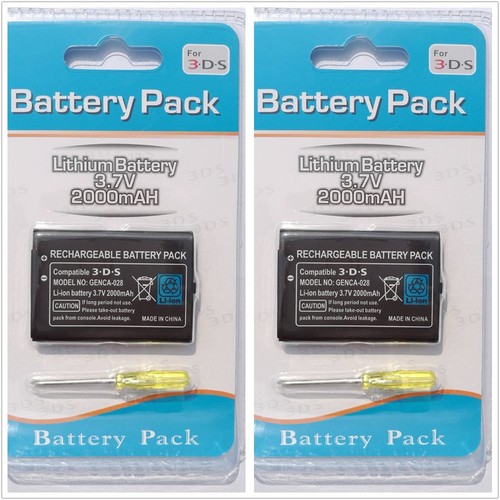 2Pack Rechargeable Battery for Nintendo 3DS, 2DS, Wii U Pro Controller ...