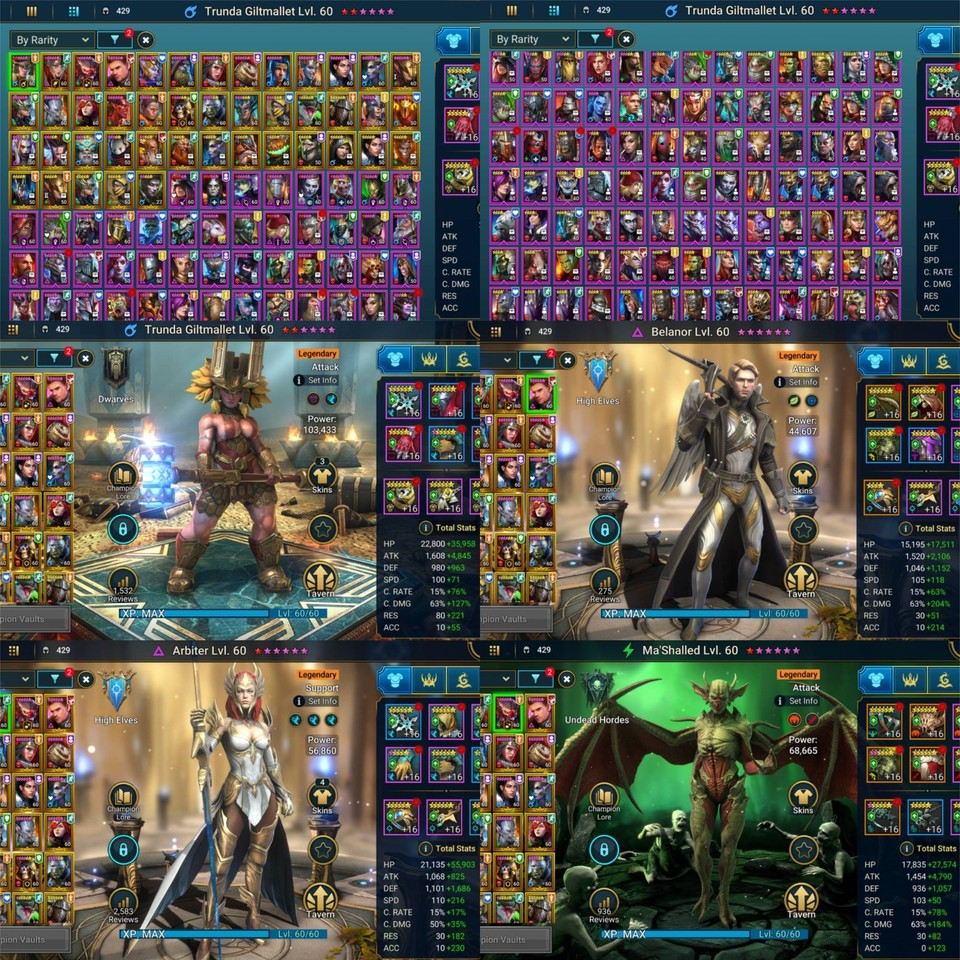 Raid Shadow Legends!44 Legendary!Tunda,Valkyrie,Rae,Belanor,Mashalled ...